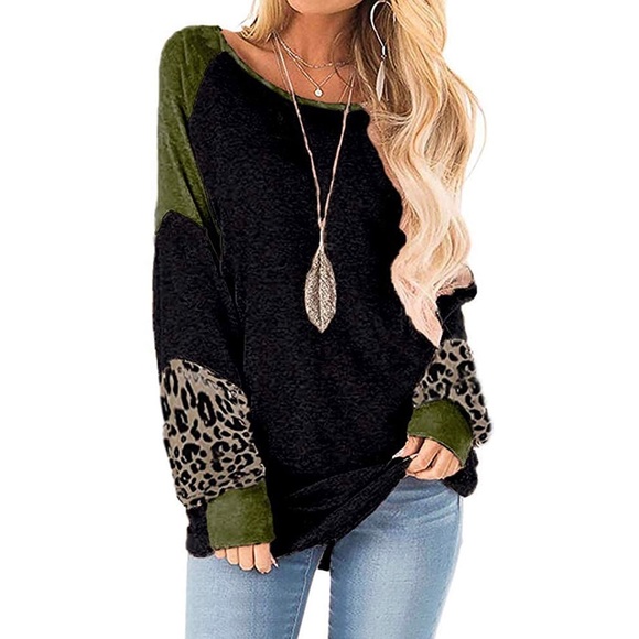 Tops | Leopard Tunic Comfy Round Neck T Shirt Top | Poshmark